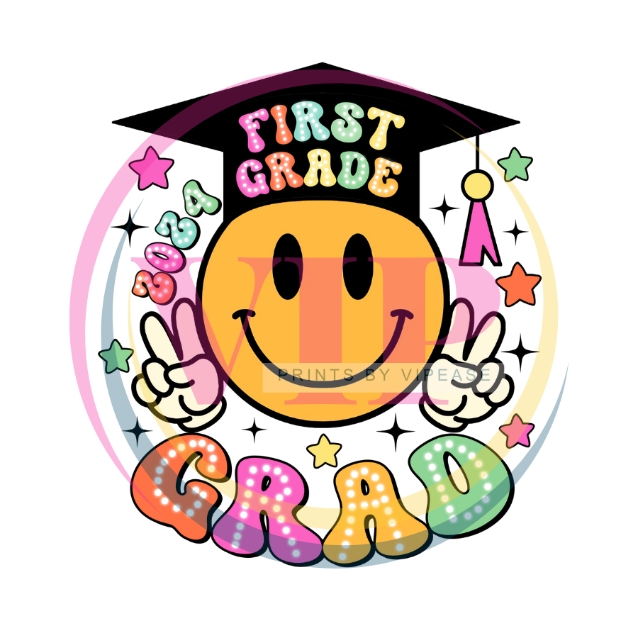 DTF HEAT TRANSFER- SCHOOL GRADUATION-RETRO-FIRST GRADE – VIPease Customs